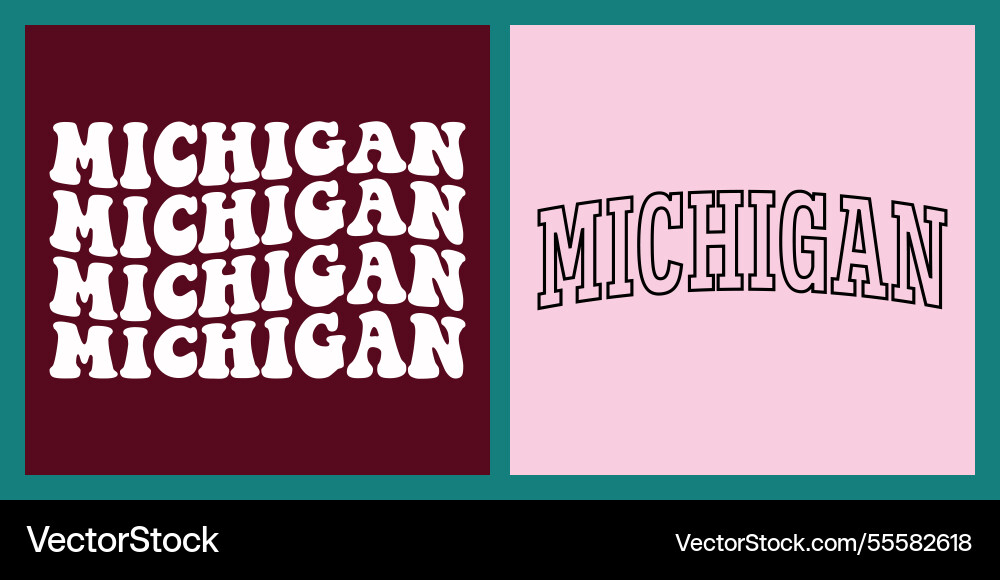 Michigan text t shirt design Royalty Free Vector Image