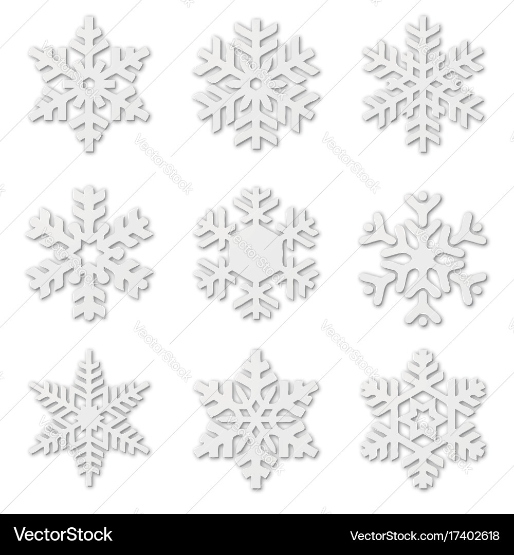 Paper cut snow flakes Royalty Free Vector Image