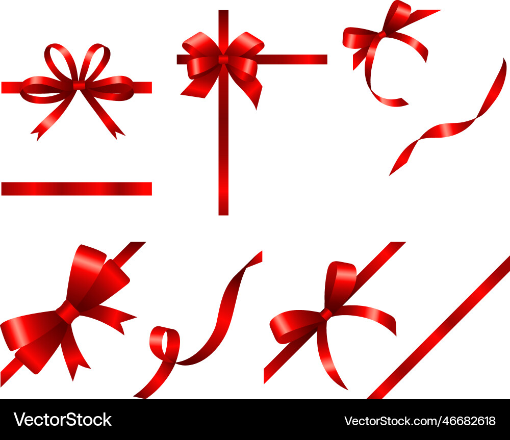 Realistic gift ribbons gifting box package ribbon Vector Image
