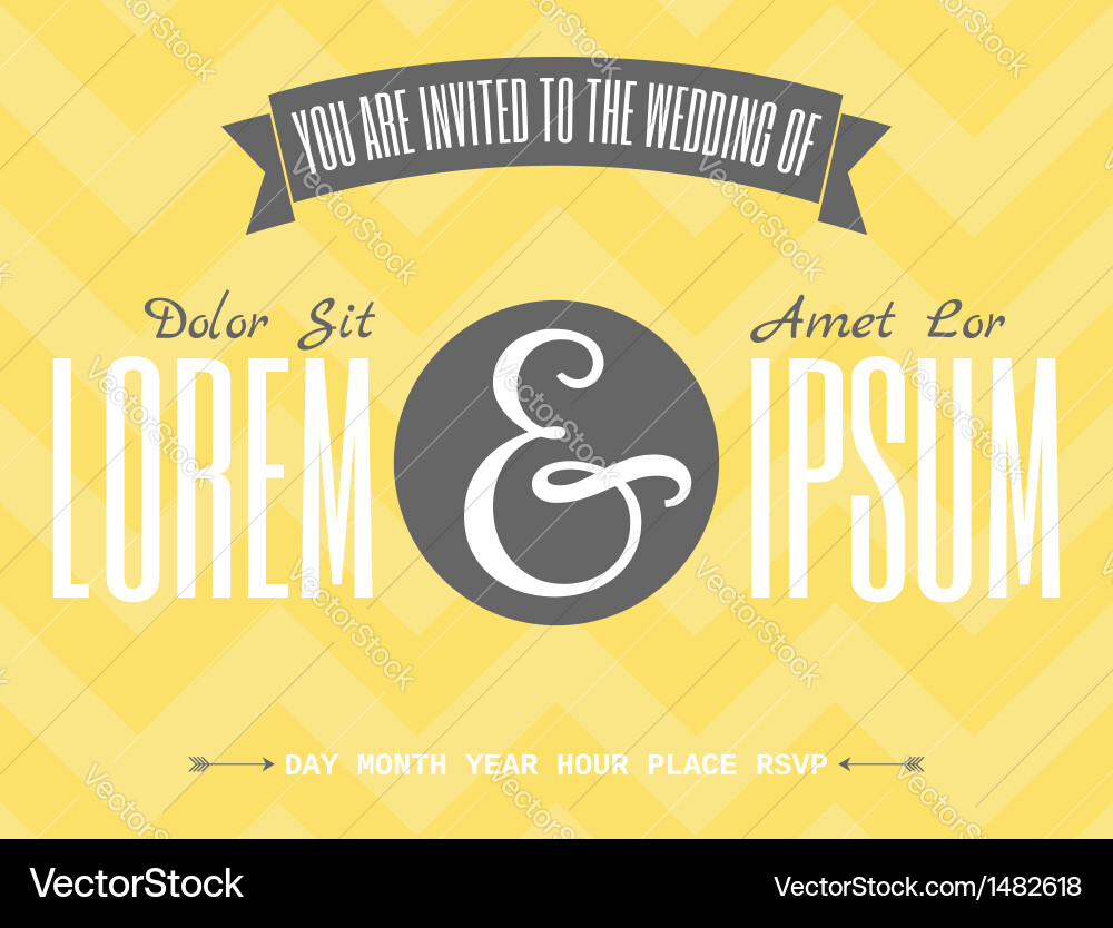 Retro design wedding invitation template Vector Image