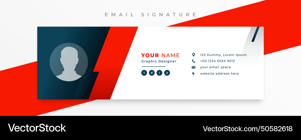 Stylish mail footer template design with digital Vector Image