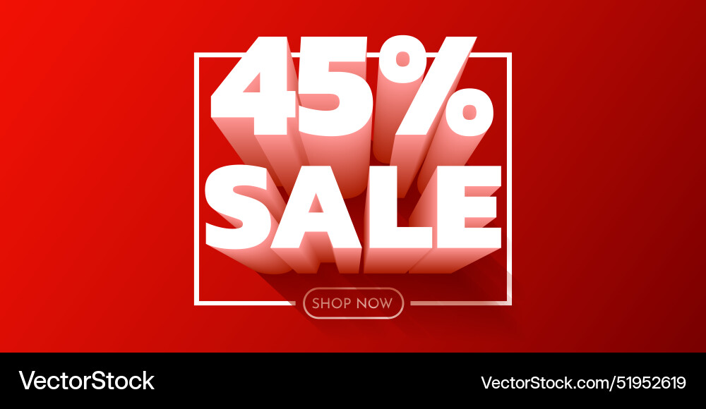 45 percent off discount creative composition mega Vector Image