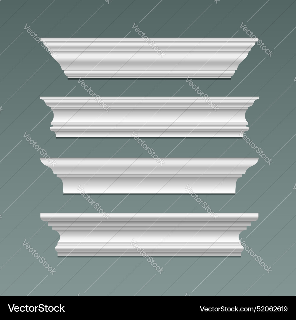Classic cornice molding set Royalty Free Vector Image