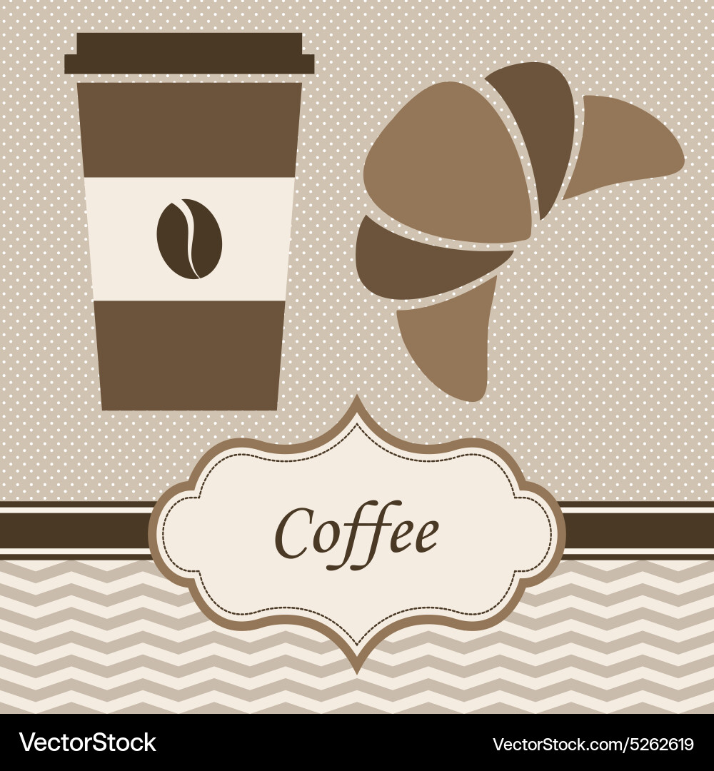 Coffee and croissant Royalty Free Vector Image