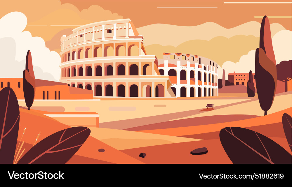 Colosseum in rome Royalty Free Vector Image - VectorStock