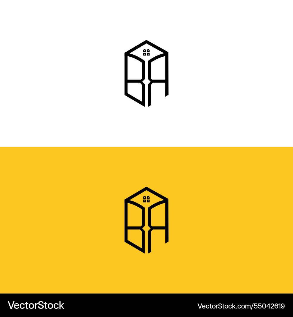 Creative initial letters br house box logo Vector Image