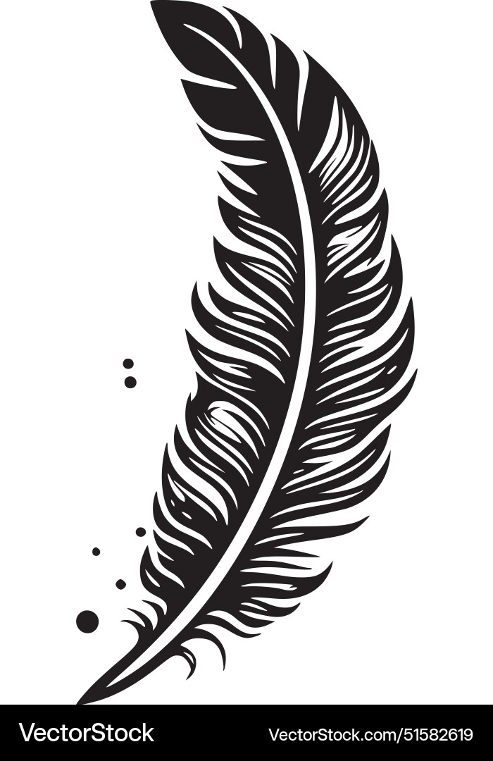 Feather - black and white isolated icon Royalty Free Vector