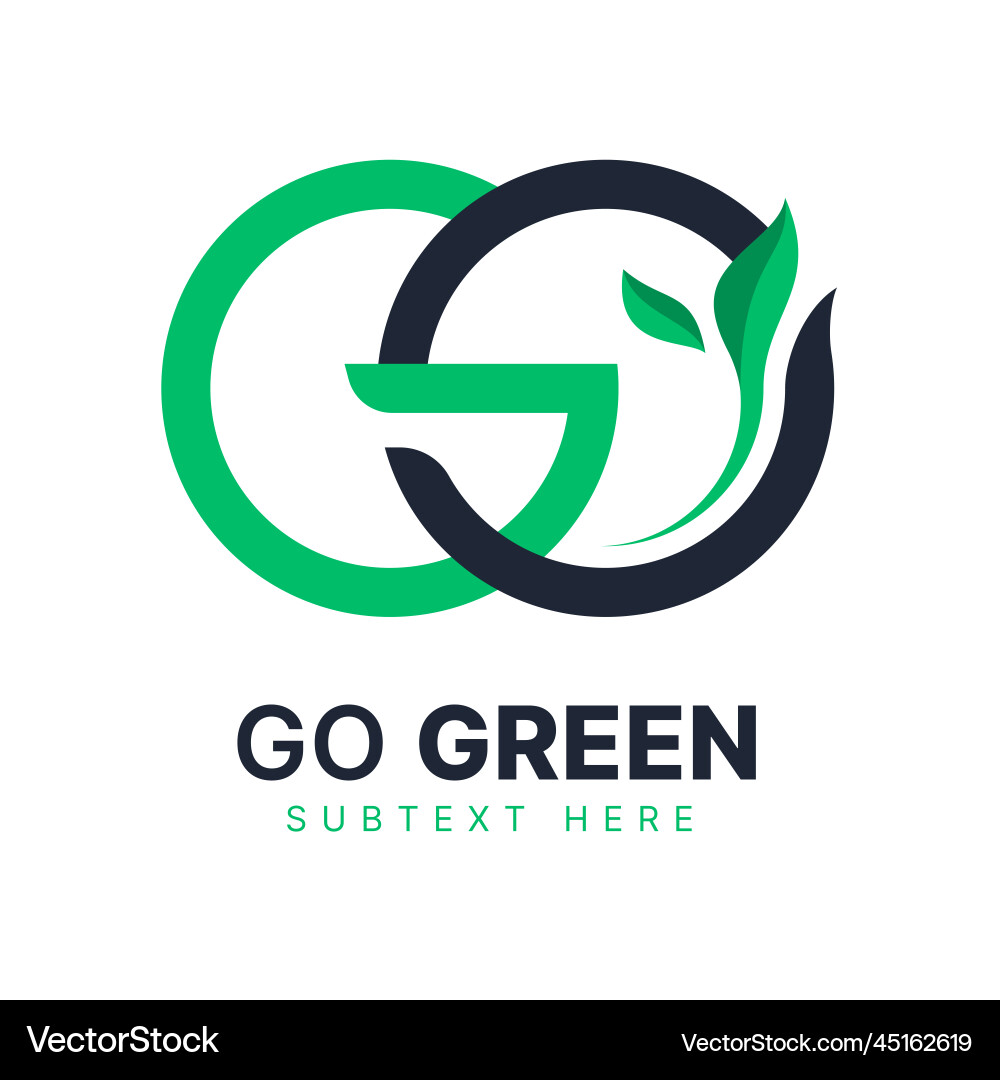 Flat go logo Royalty Free Vector Image - VectorStock