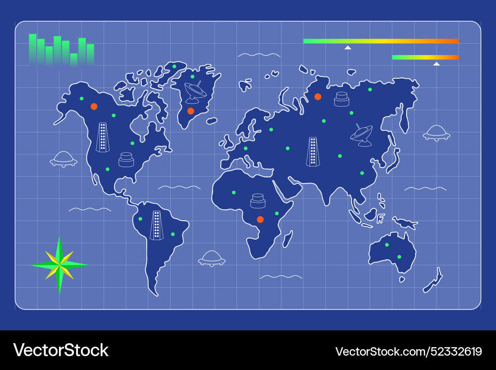 Hand drawn world map Royalty Free Vector Image