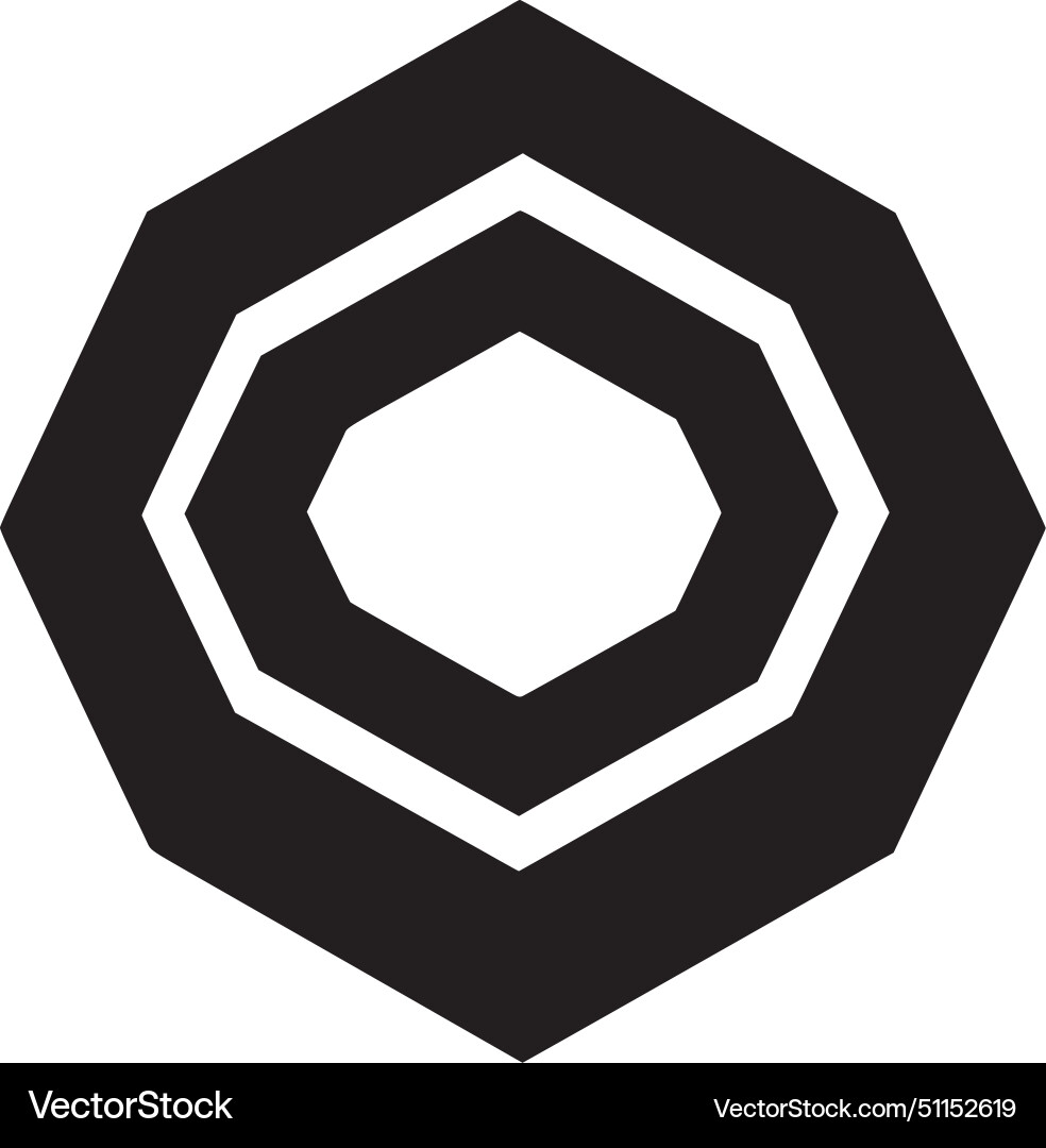 Octagon - minimalist and flat logo Royalty Free Vector Image