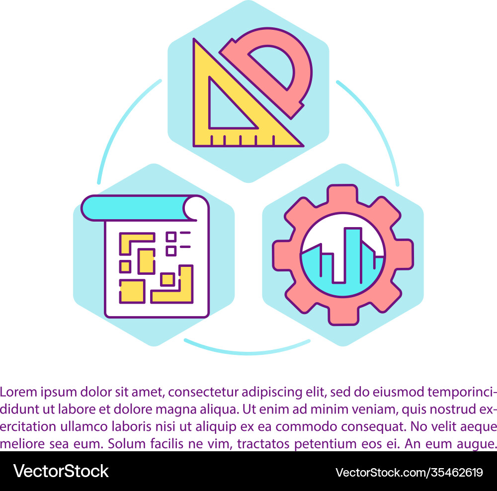 Project management for construction concept icon Vector Image