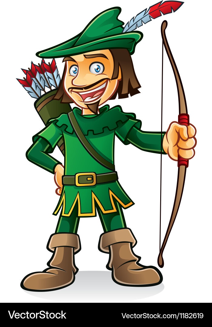 Robin Hood - Medieval Archer Royalty Free Vector Image