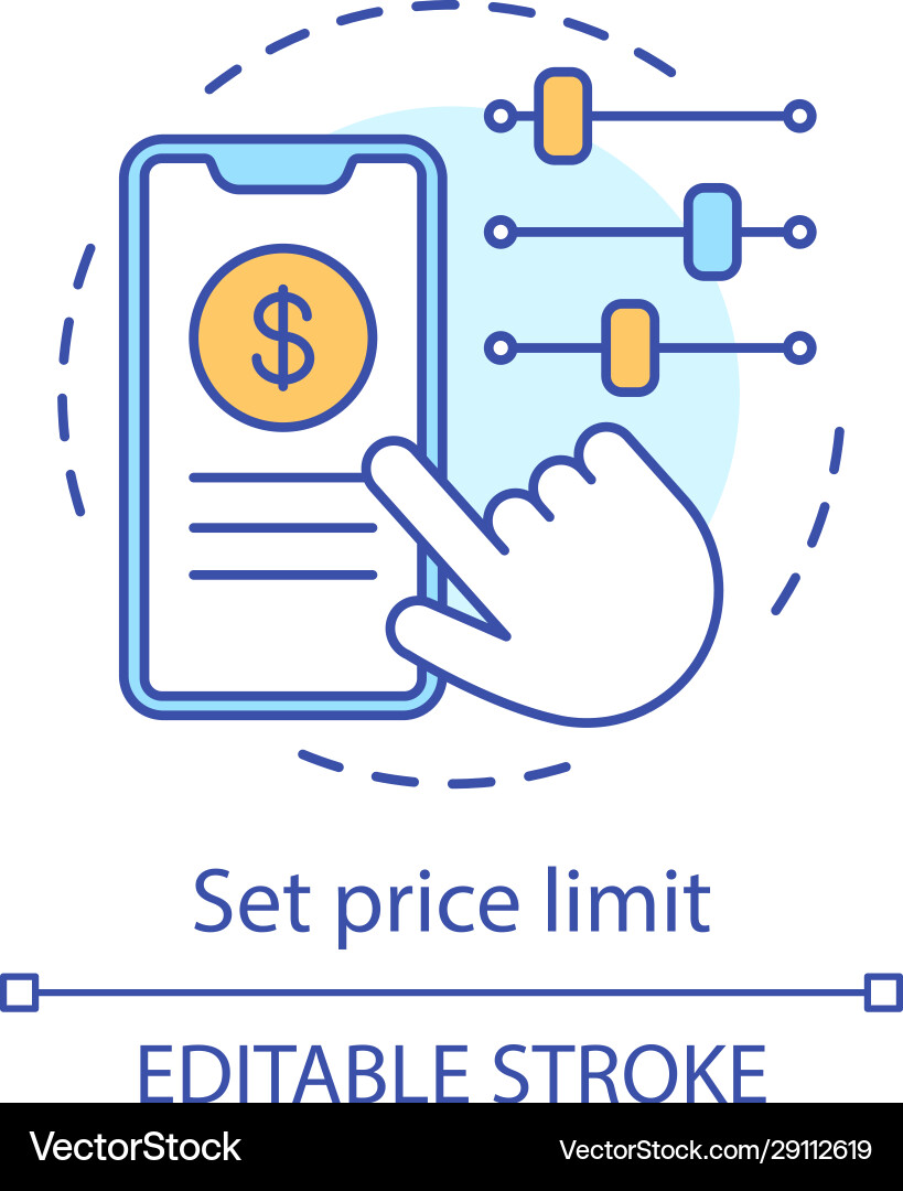 Set price limit concept icon Royalty Free Vector Image