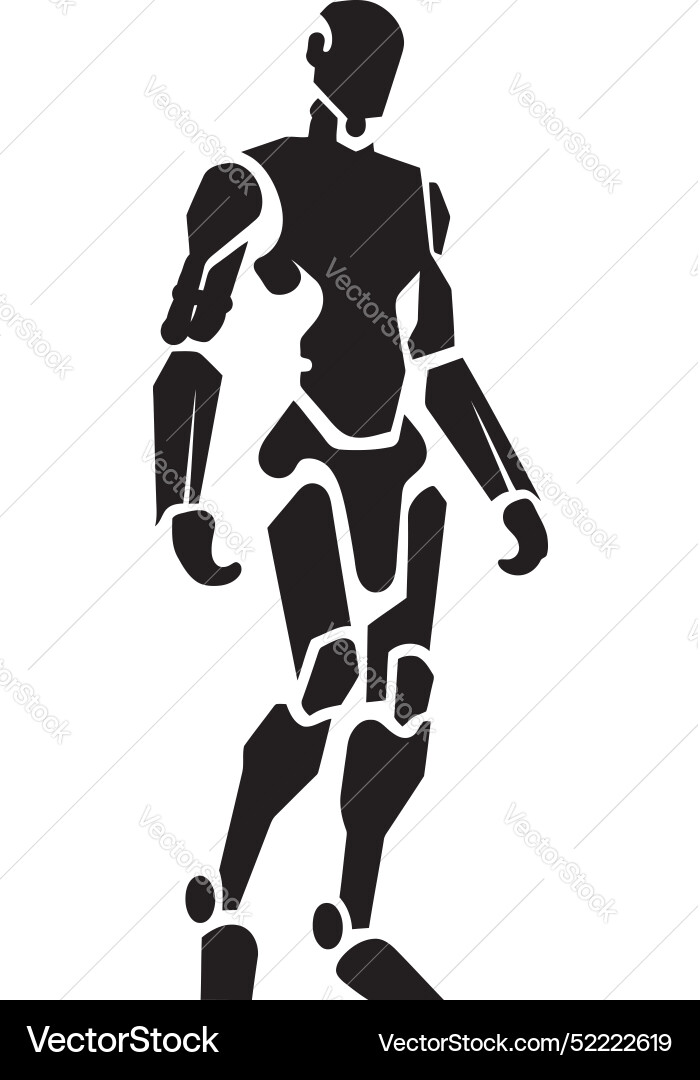 Techframe humanoid bot icon metalmind advanced Vector Image