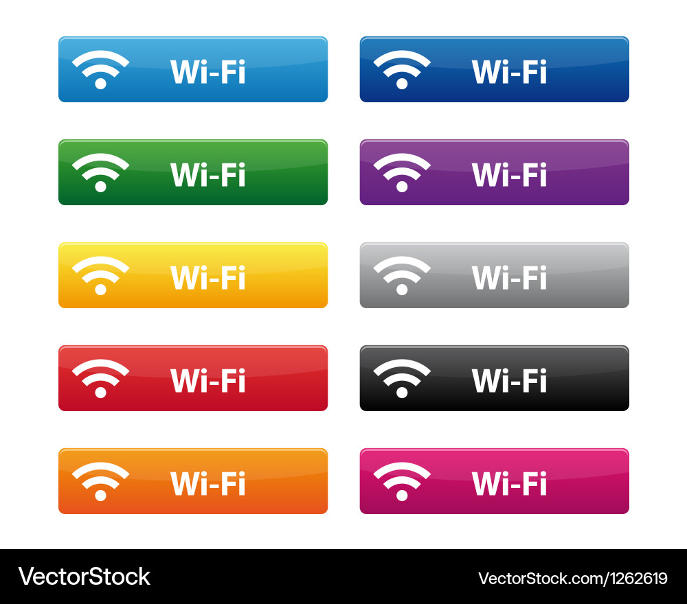 Wi fi buttons Royalty Free Vector Image - VectorStock