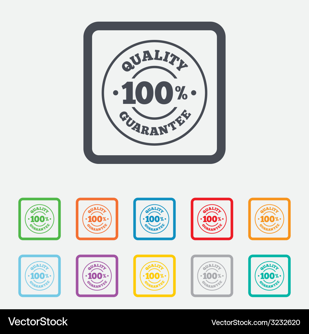 100 Qualität Garantie Icon Premium Lizenzfreier Vektor