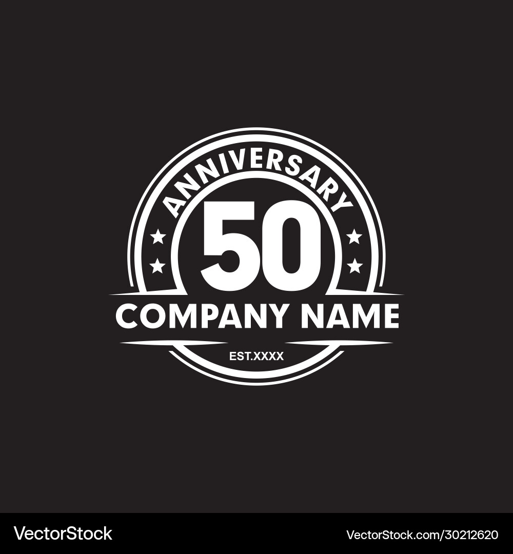 50th year anniversary emblem logo design template Vector Image