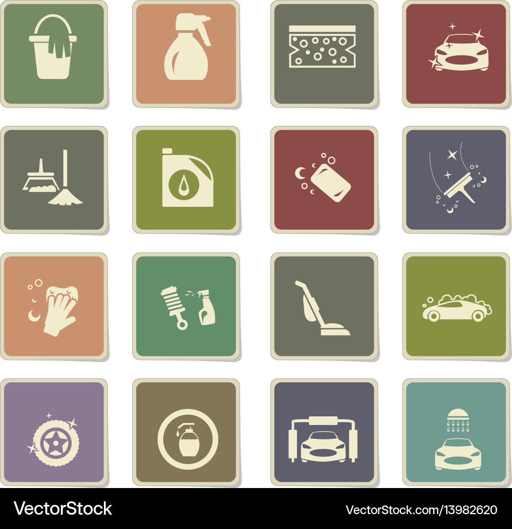 Auto-Washer-Symbol-Set Lizenzfreies Vektorbild