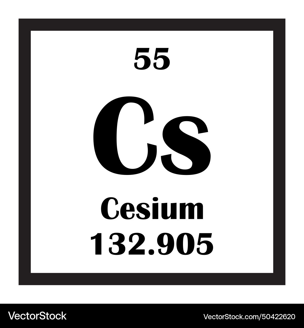 Cesium chemical element icon Royalty Free Vector Image
