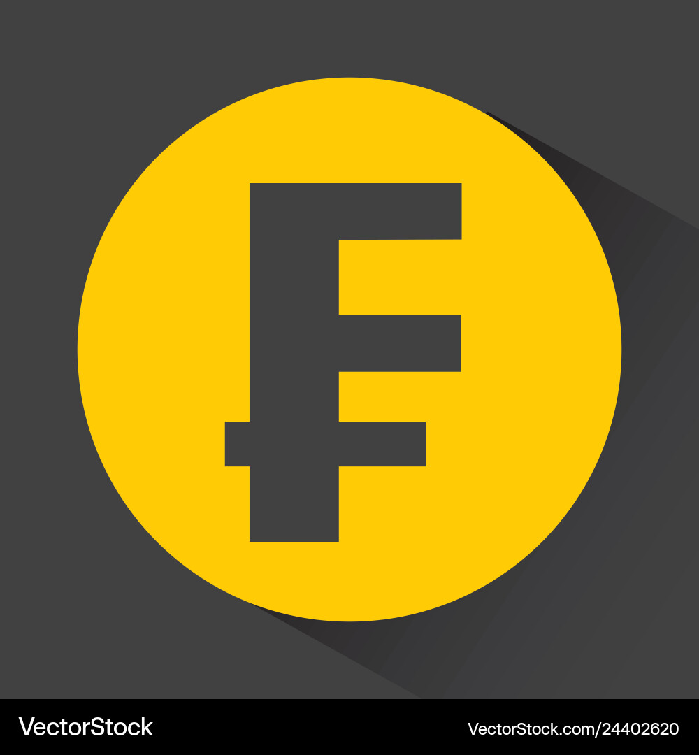 Franc symbol Royalty Free Vector Image - VectorStock