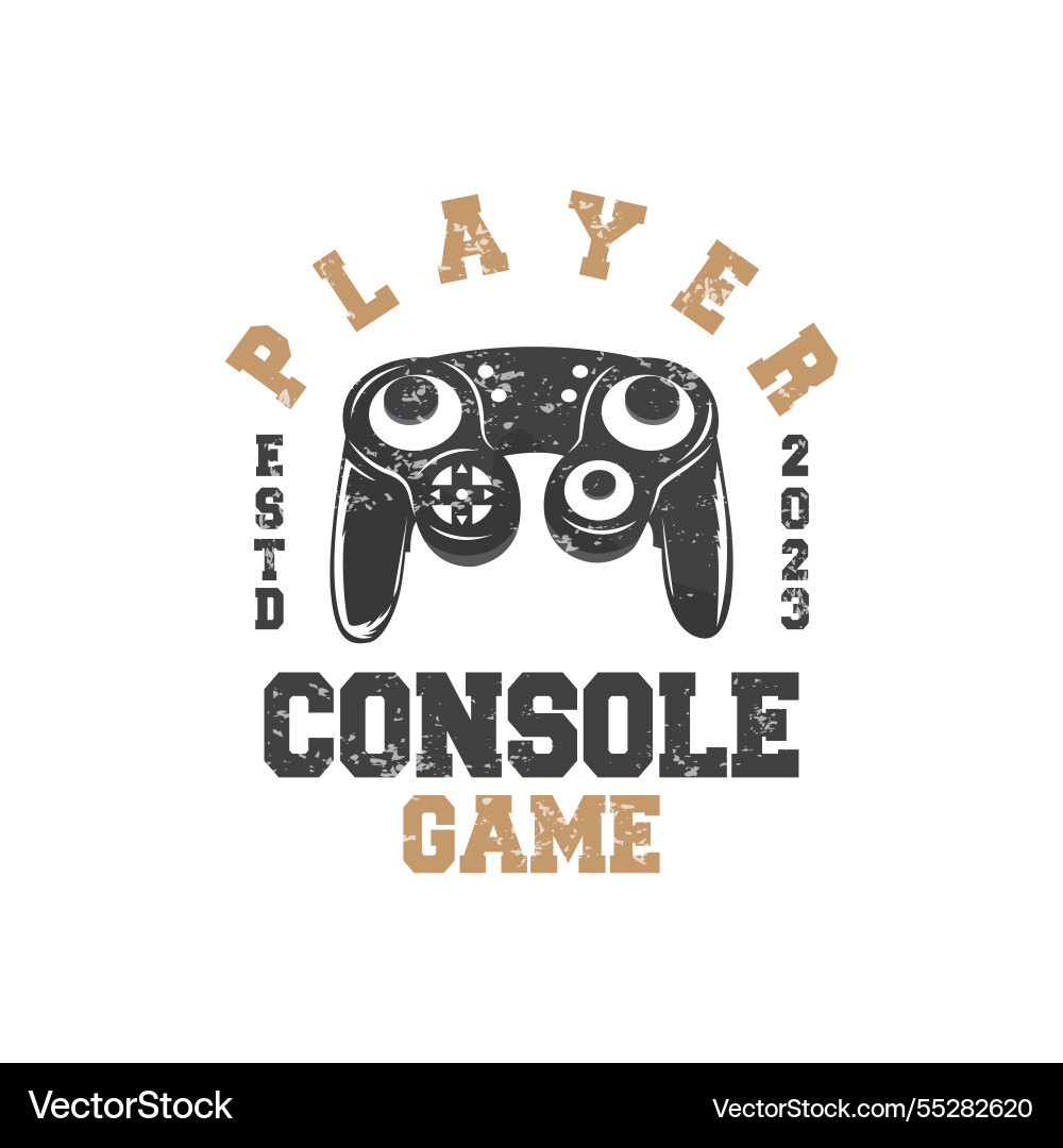 Game console logo gamer design gamepad symbol Vector Image