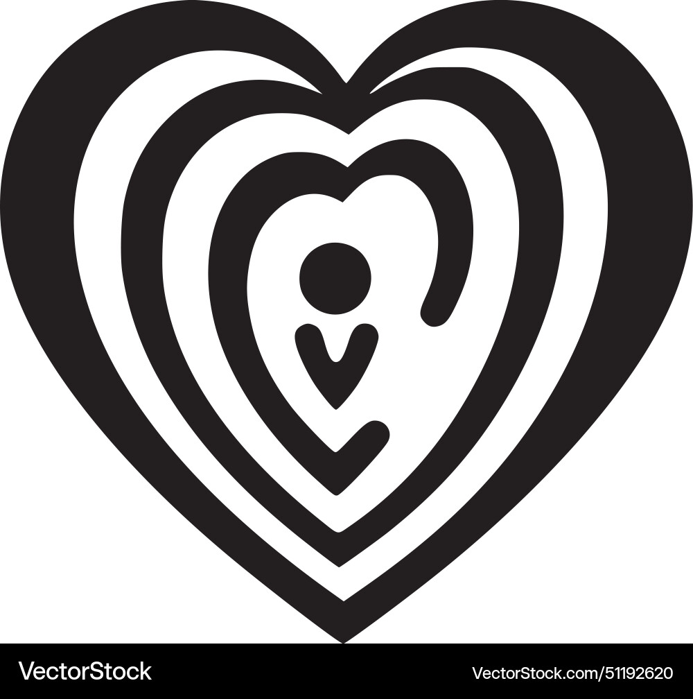 Heart - black and white Royalty Free Vector Image