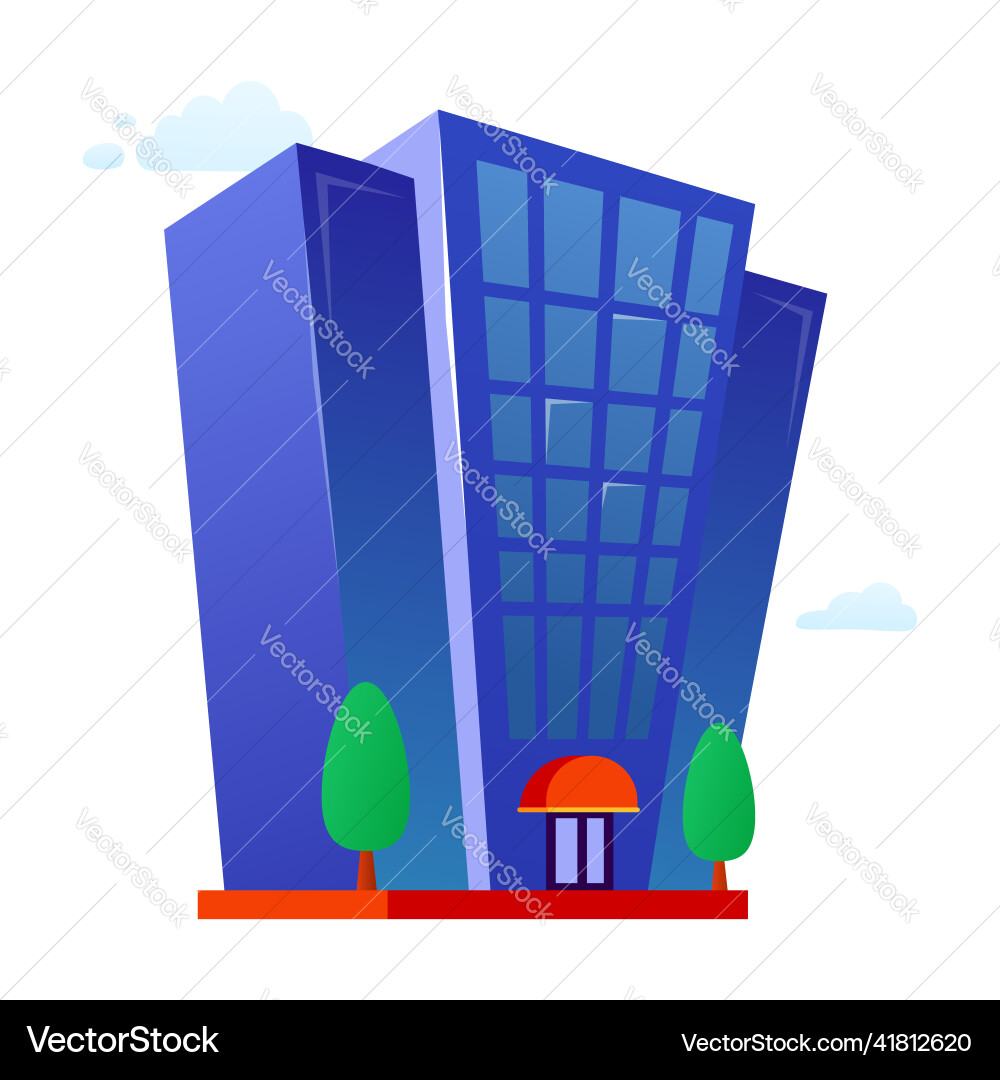 Hotel building - flat design style object on white
