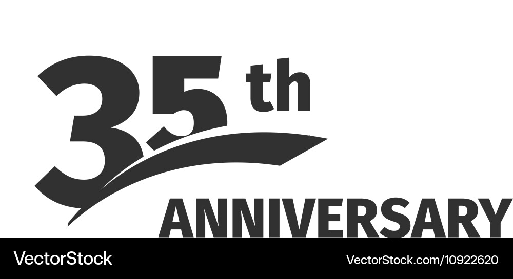 Isolated abstract black 35th anniversary logo Vector Image