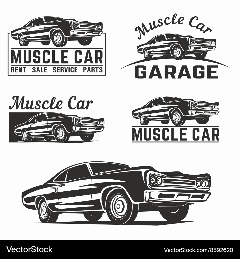 Muscle car logo emblem Royalty Free Vector Image