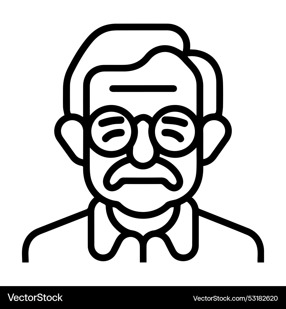 Senior icon or modern line symbol art Royalty Free Vector