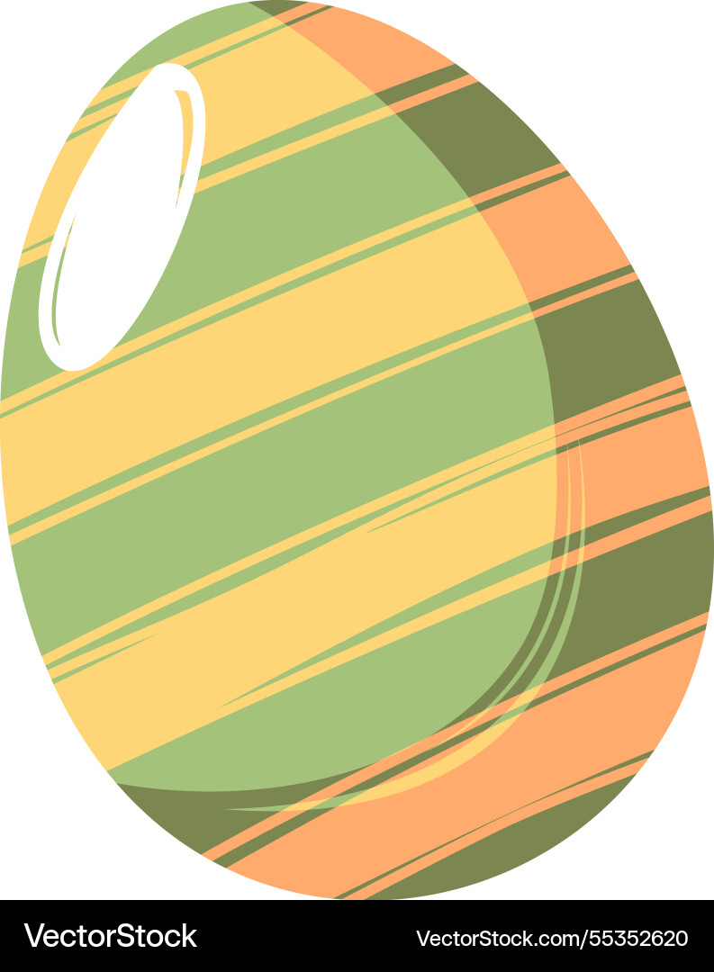 Striped painted easter egg symbol Royalty Free Vector Image