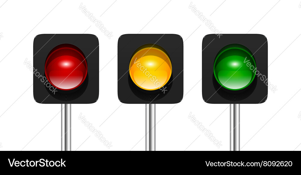 Traffic Lights - Red, Amber, Green Royalty Free Vector Image