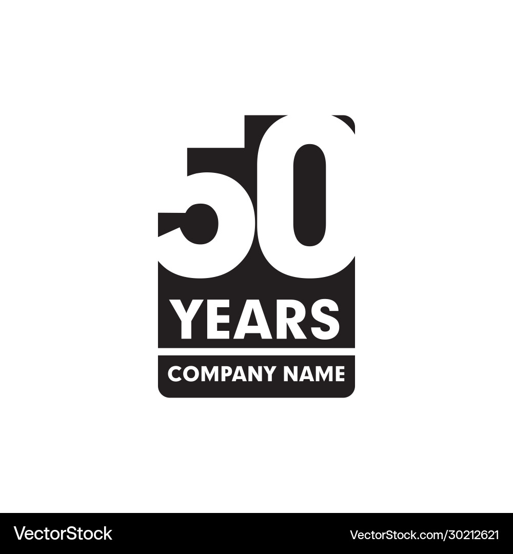 50th year anniversary emblem logo design Vector Image