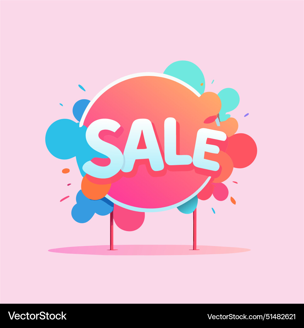 A sale sign with pastel-colored background Vector Image