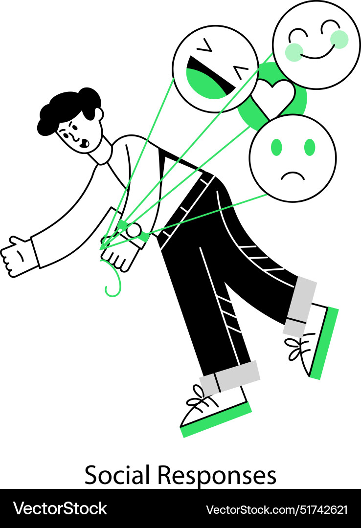 An outline mini of social responses Royalty Free Vector