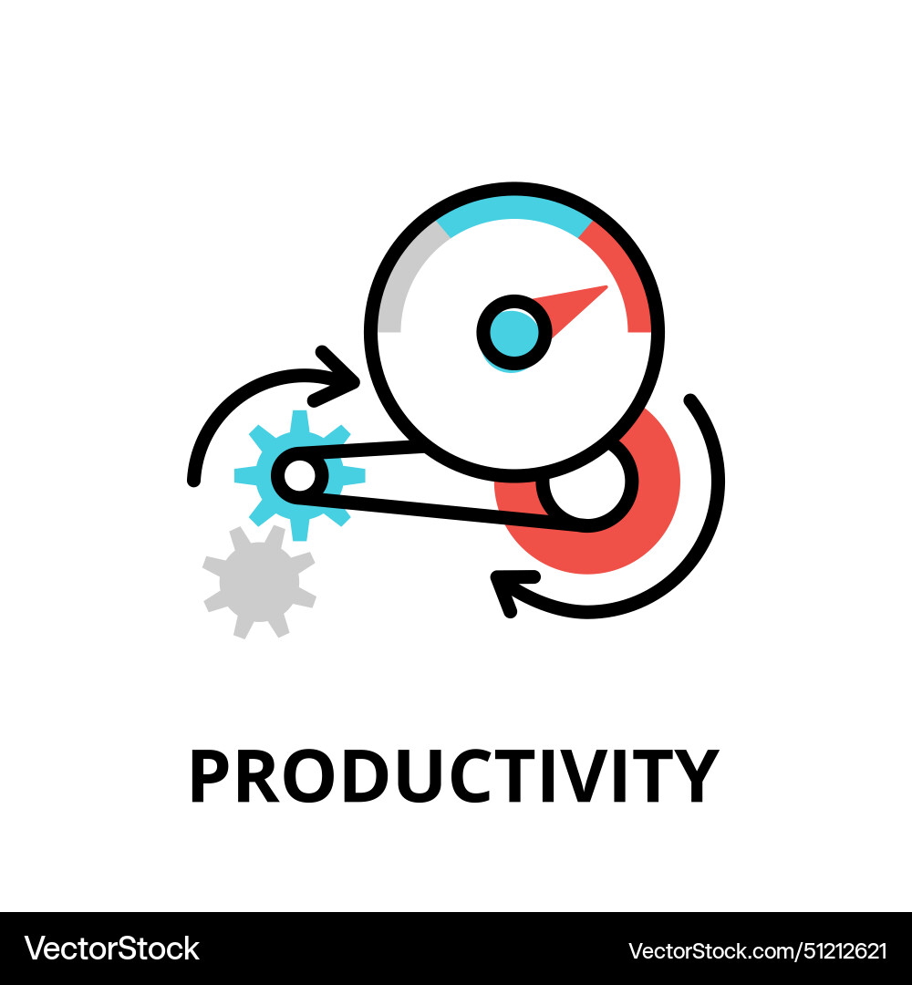 Concept of productivity icon modern flat thin Vector Image