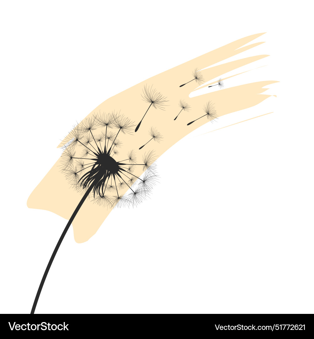Dandelion time black Royalty Free Vector Image