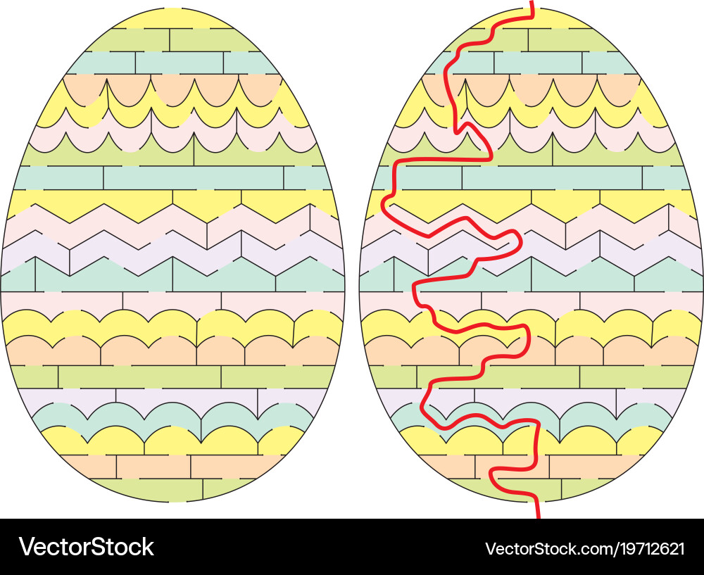 Easy easter egg maze Royalty Free Vector Image