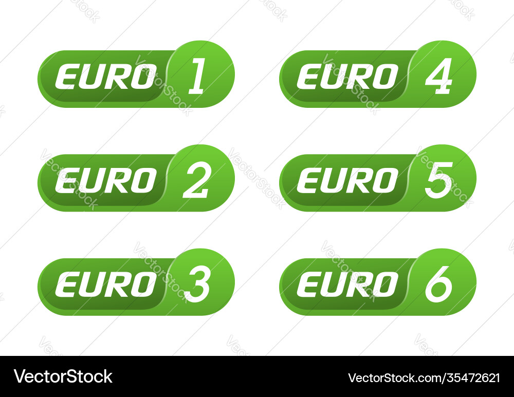 European emission standards set Royalty Free Vector Image