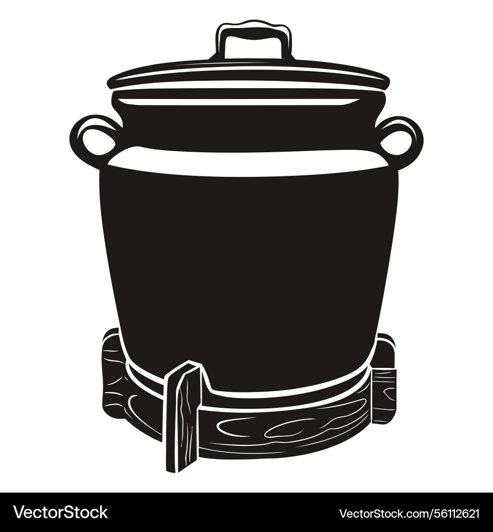 Fermentation crock silhouette Royalty Free Vector Image