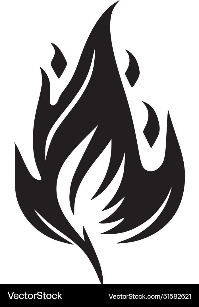 Fire - black and white isolated icon Royalty Free Vector