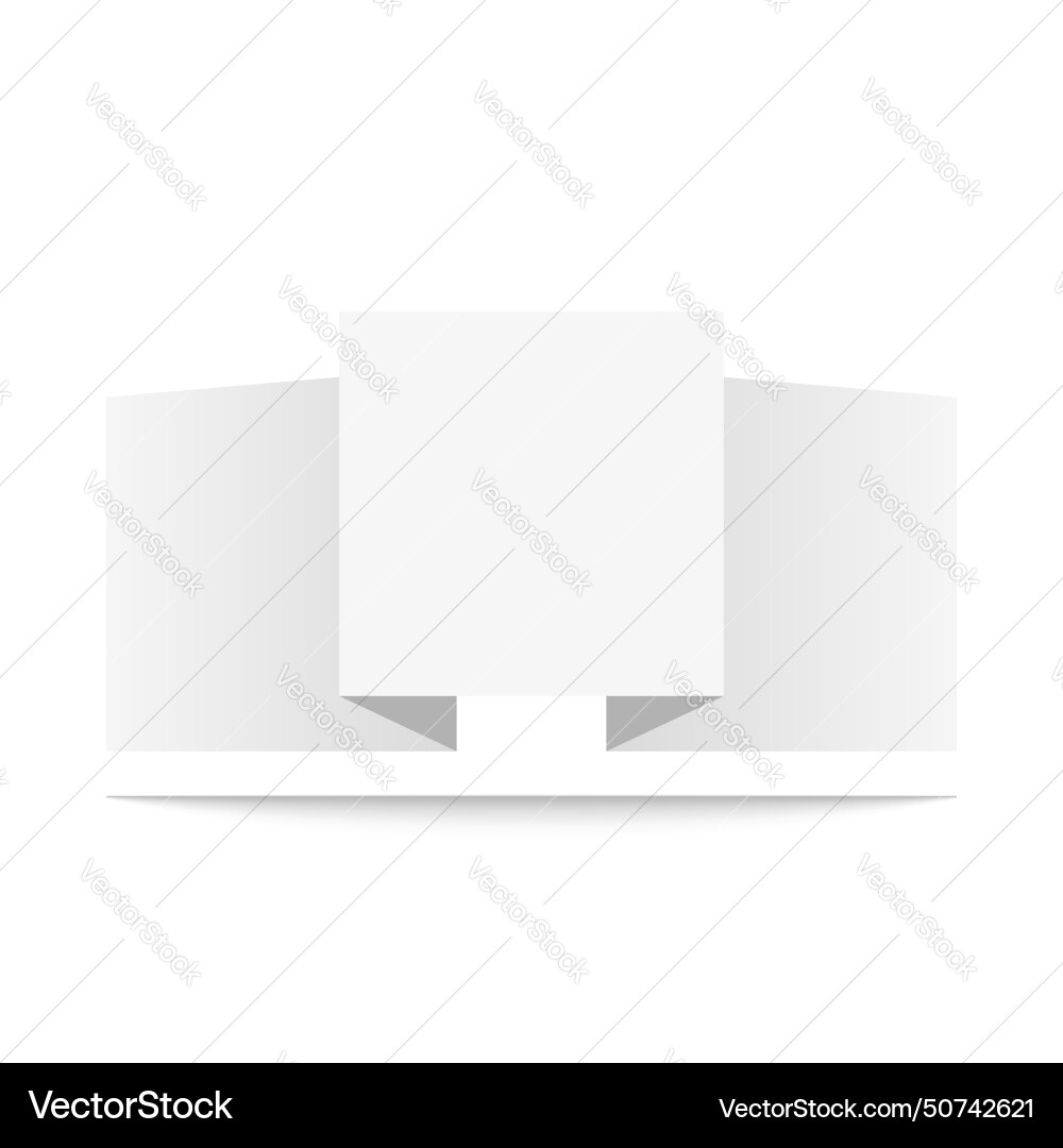 Folded white paper advertising announcement Vector Image