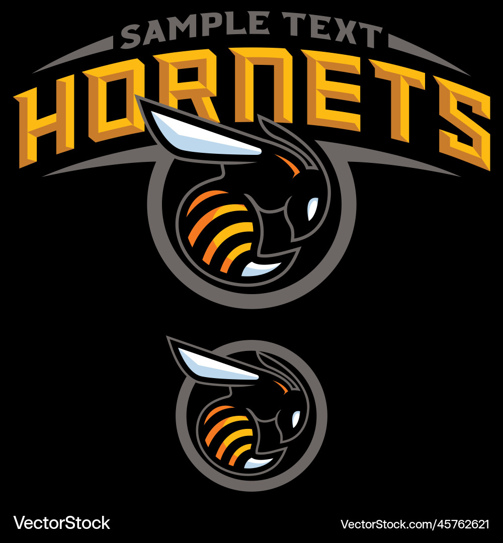 Hornets team mascot Royalty Free Vector Image - VectorStock