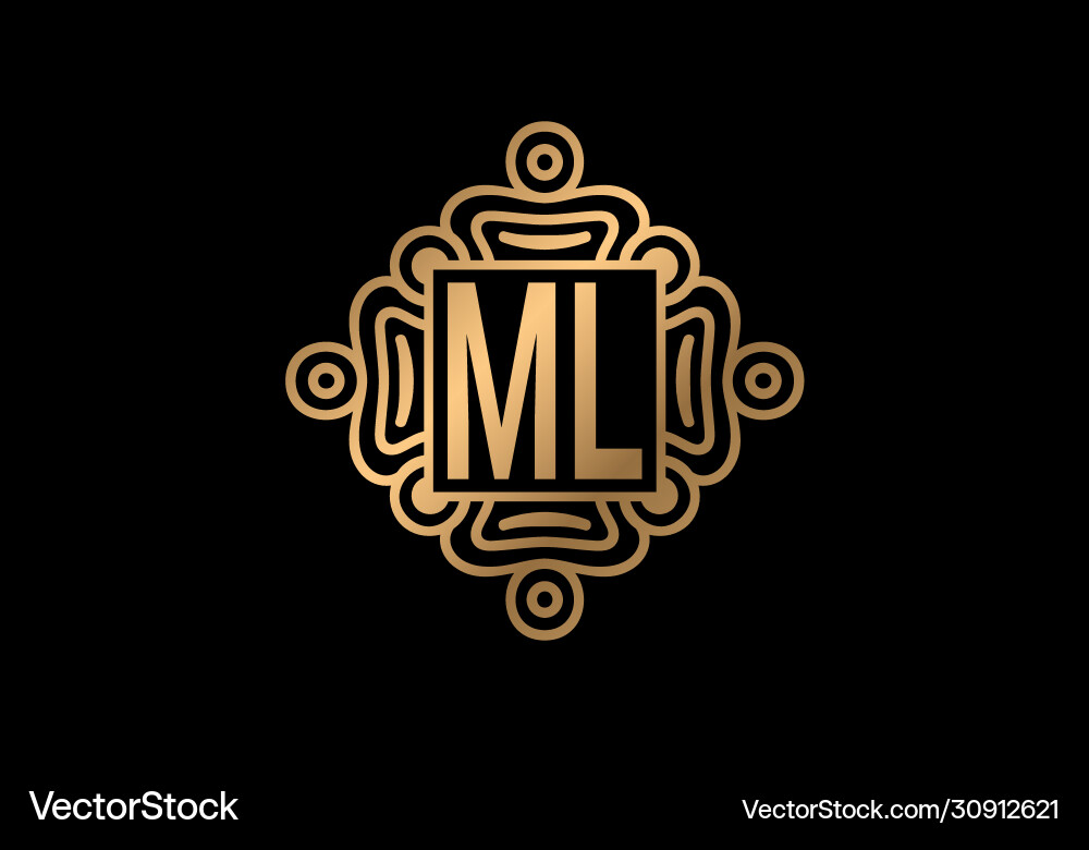 Initial monogram letter m l logo design template Vector Image