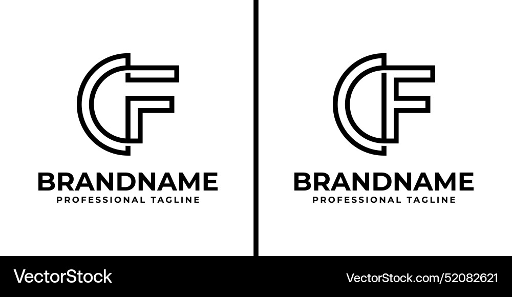 Letters cf monogram logo suitable for any Vector Image