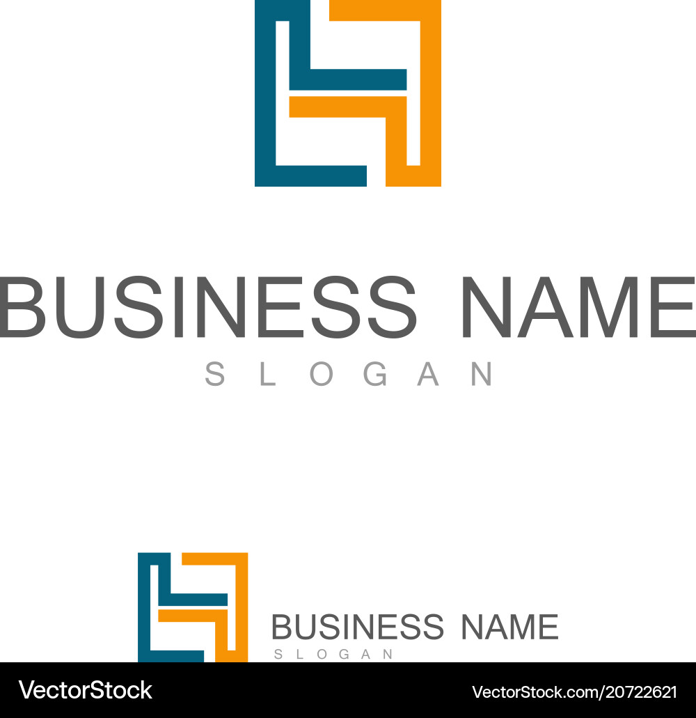 Line square letter h logo Royalty Free Vector Image