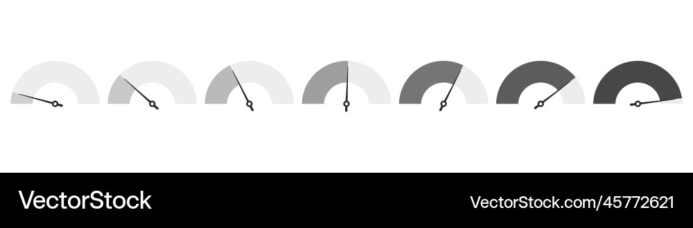 Monochrome scale meter with low high and medium Vector Image