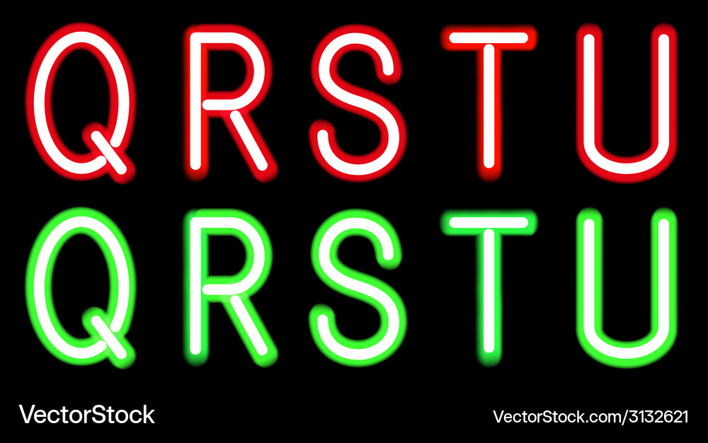 Neon alphabet Royalty Free Vector Image - VectorStock