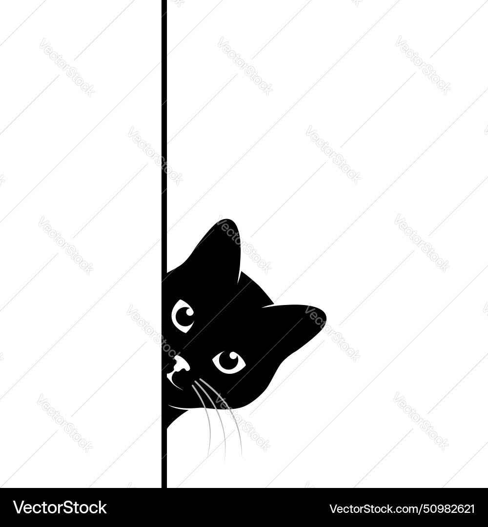 Peeping cat Royalty Free Vector Image - VectorStock