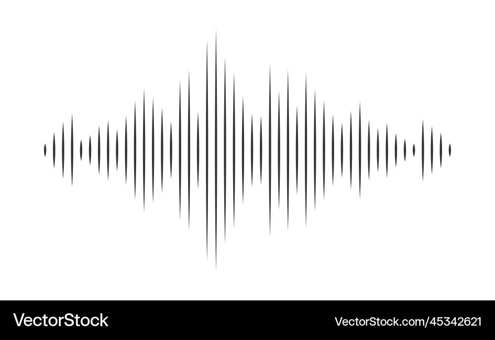 Sound wave in line vibration waveform for music Vector Image
